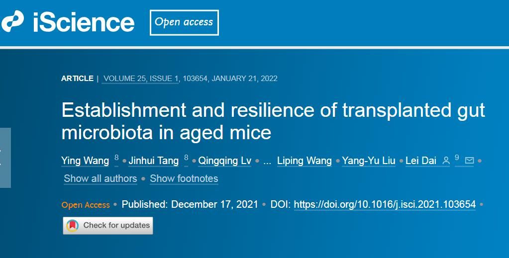 iScience：揭示老年小鼠机体中移植的肠道微生物群的建立和恢复机制 - 专区 - 生物谷